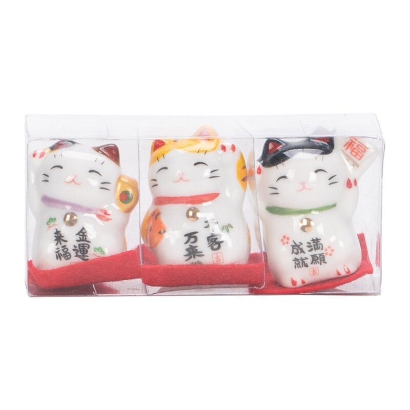 Набор Статуэток Maneki Neko Cats Фарфоровый Fengshui Fortune Статуя Счастливых Кошек, Развевающаяся Фортуна, Декоры На Новоселье, Подарок
