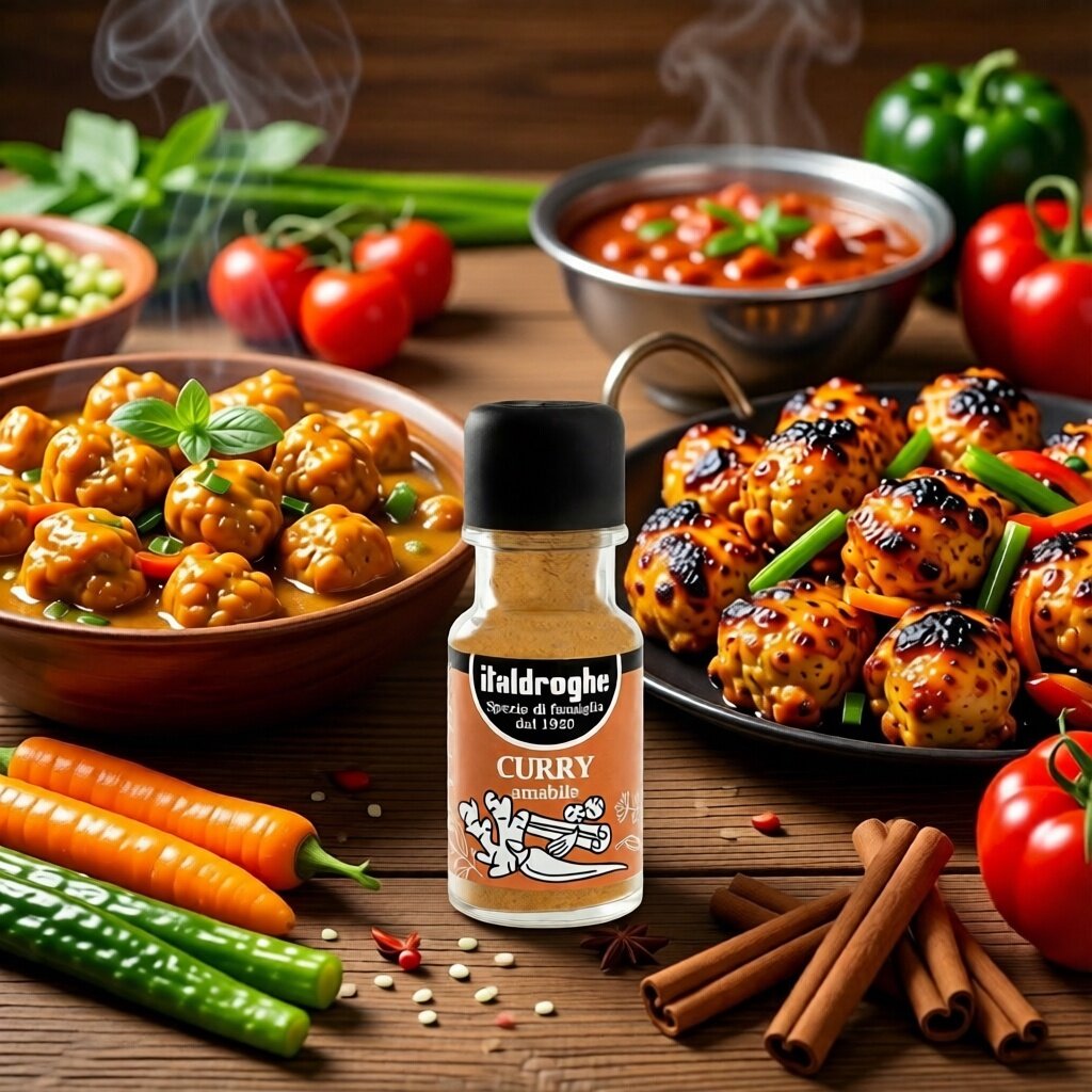 Приправа Карри Italdroghe, 40 грамм, стеклянная банка, Италия