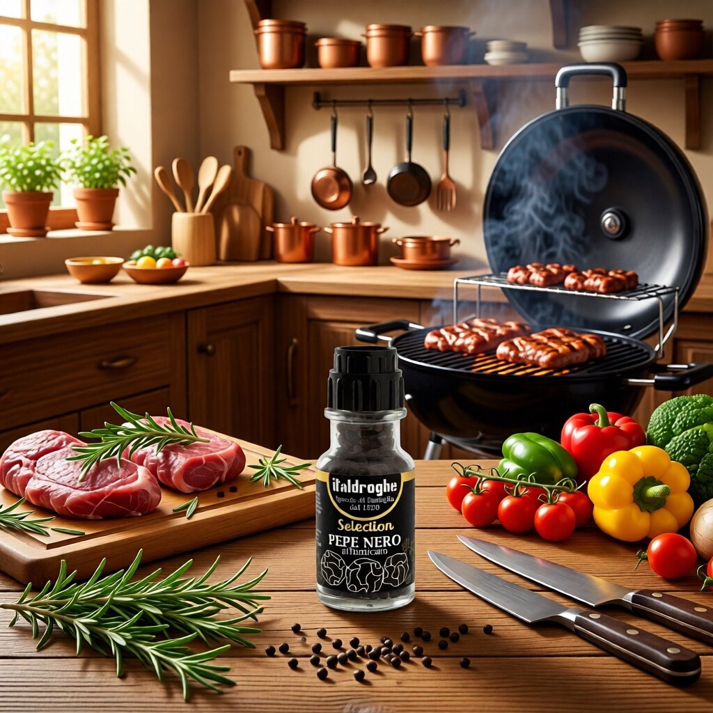 Перец черный копченый целый Italdroghe 50 г мельница, Италия