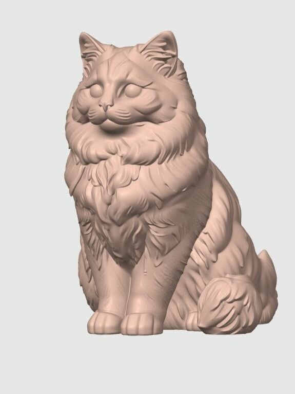 Эксклюзив! Ростовая статуэтка кошки - Рэгдолл (10 см, бежевый матовый) - Милый друг, подарок, талисман