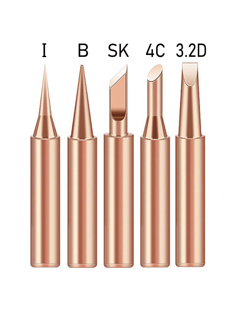 5 шт. Набор медных жал для паяльника серии 900М-T, 5 шт. Сменные медные Жало для паяльника, для электросварки утюга 936 8586