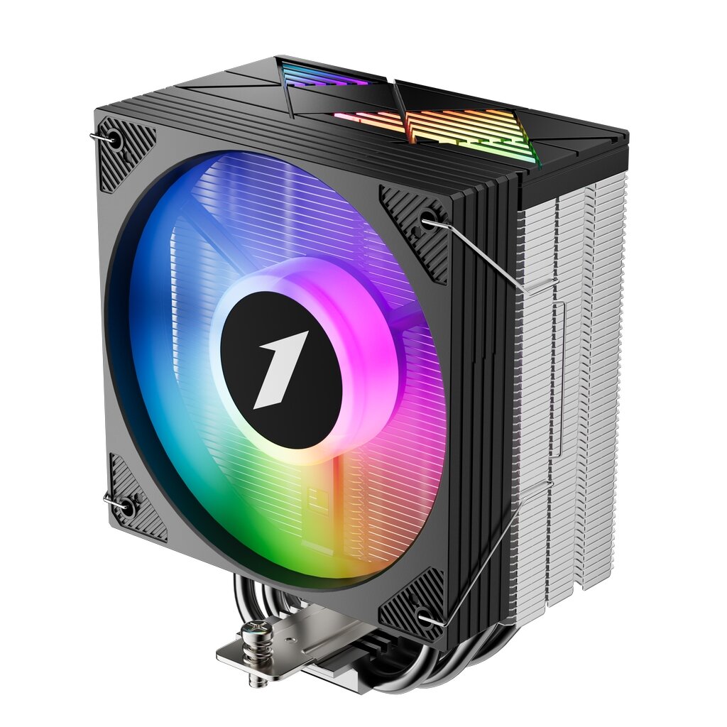 Кулер для процессора 1STPLAYER CRYO CY12L Black / 4HPx6mm, single tower, 1x120mm ARGB fan, 750-1900 RPM, 57.6 CFM, 38.2 dBA / CY12L-BK