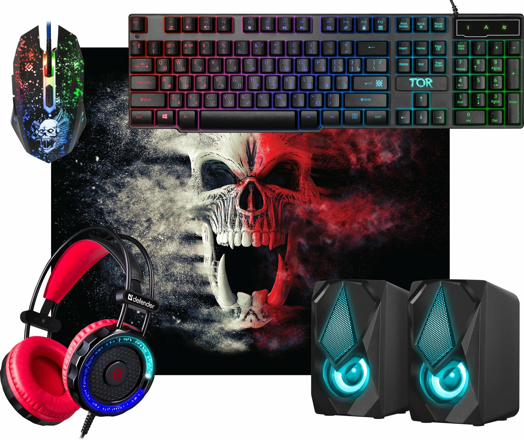 Игровой набор геймера клавиатура + мышка Tor MHP-127