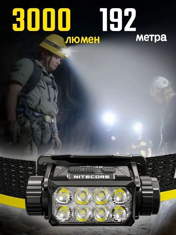 Nitecore HC75 UHE Налобный фонарь 3000 люмен электронная фокусировка UHE LEDS — фото 1