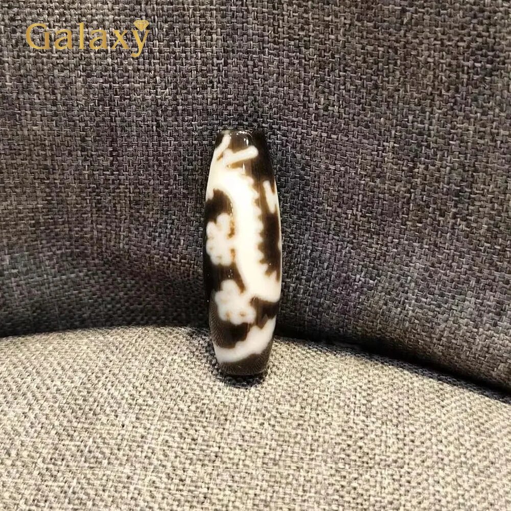 Тибетские бусины из агата Куайнин с драконом, 12x38 мм