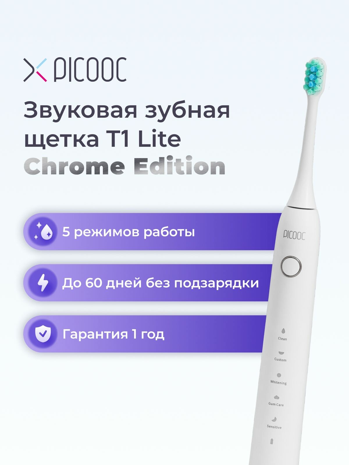 Электрическая зубная щетка Picooc T1 Lite Chrome Edition