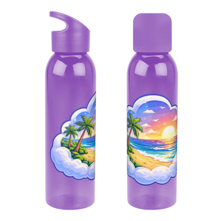 Бутылка для воды «Облако, внутри которого летний пейзаж» (фиолетовый)