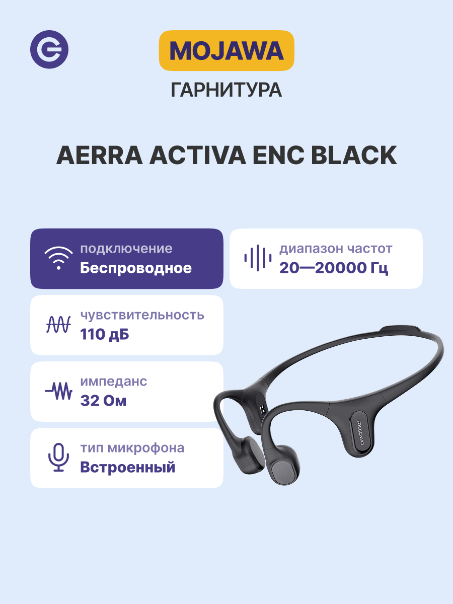 Гарнитура беспроводная MOJAWA Aerra Activa ENC Black (MA-BB-GL-01)