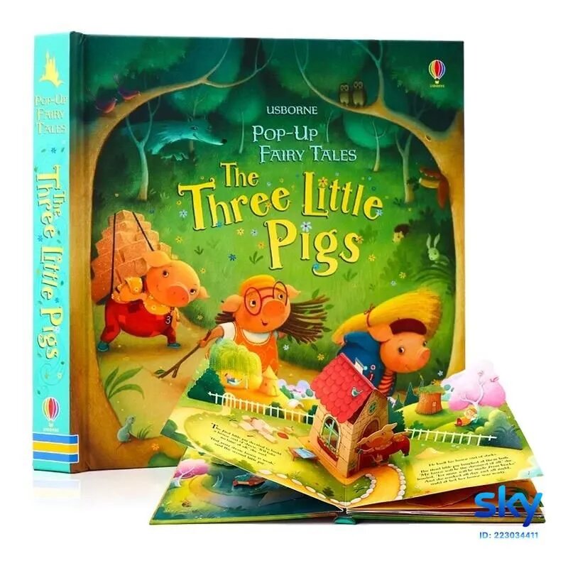 Поп-ап книга Сказки: Три поросенка Интерактивная книга для детей Usborne