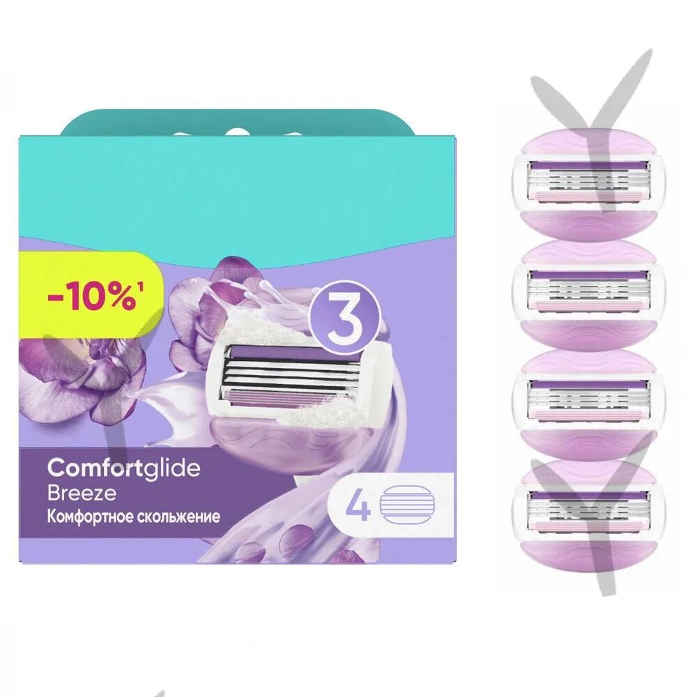 Venus Comfortglide Breeze 3 шт. сменные кассеты для женского бритья со встроенными гелевыми подушечкамиwu