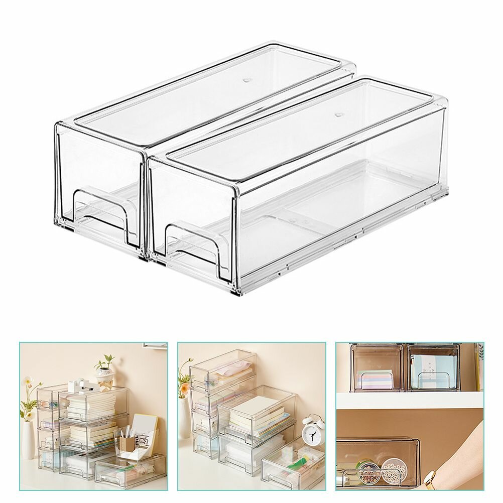 Акриловая прозрачная коробка для хранения косметики и канцелярии, настольный органайзер для дома