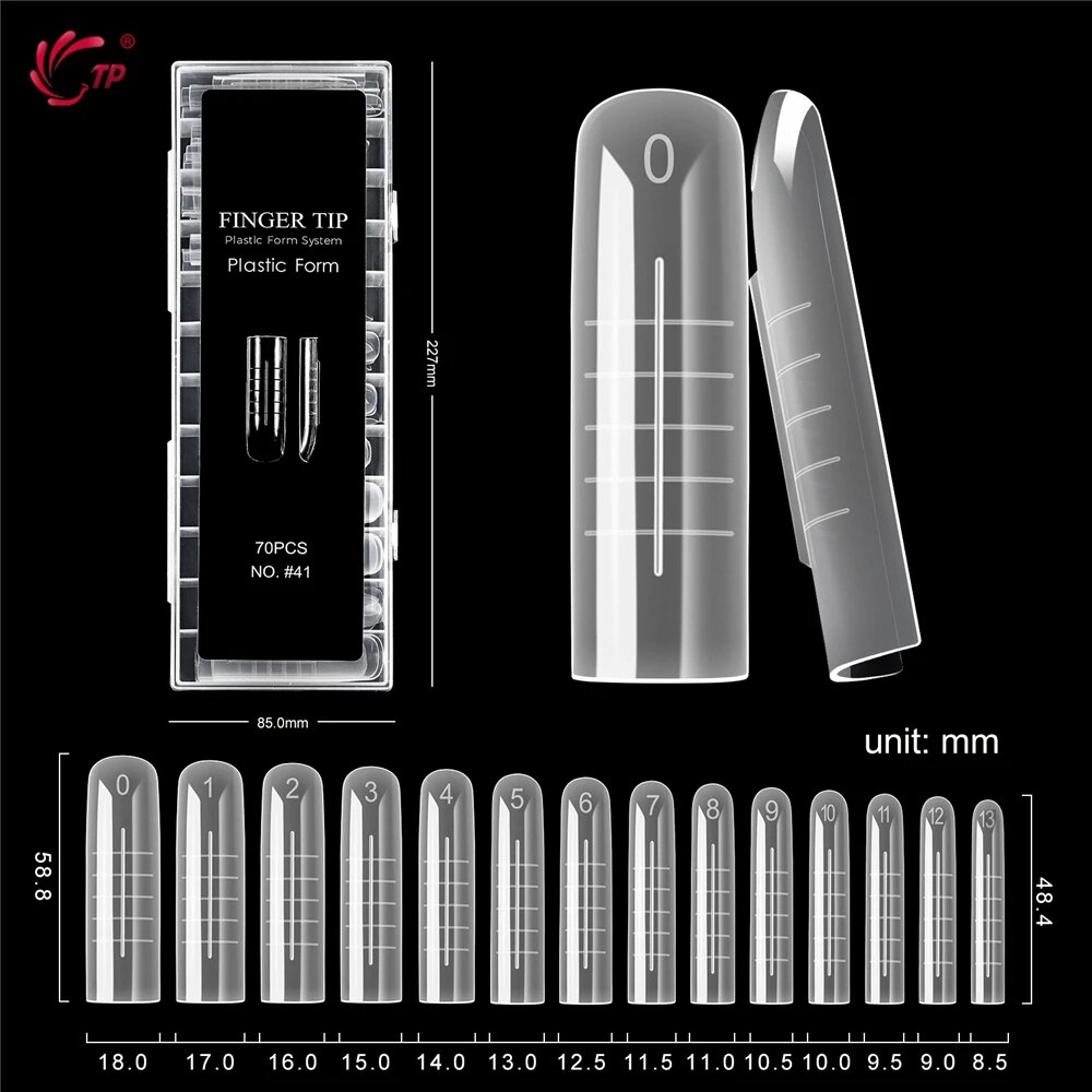 Матовые квадратные формы для наращивания ногтей TP, 70 шт./упак, многоразовые, для быстрого гелевого наращивания, акриловые типсы для наращивания ногтей