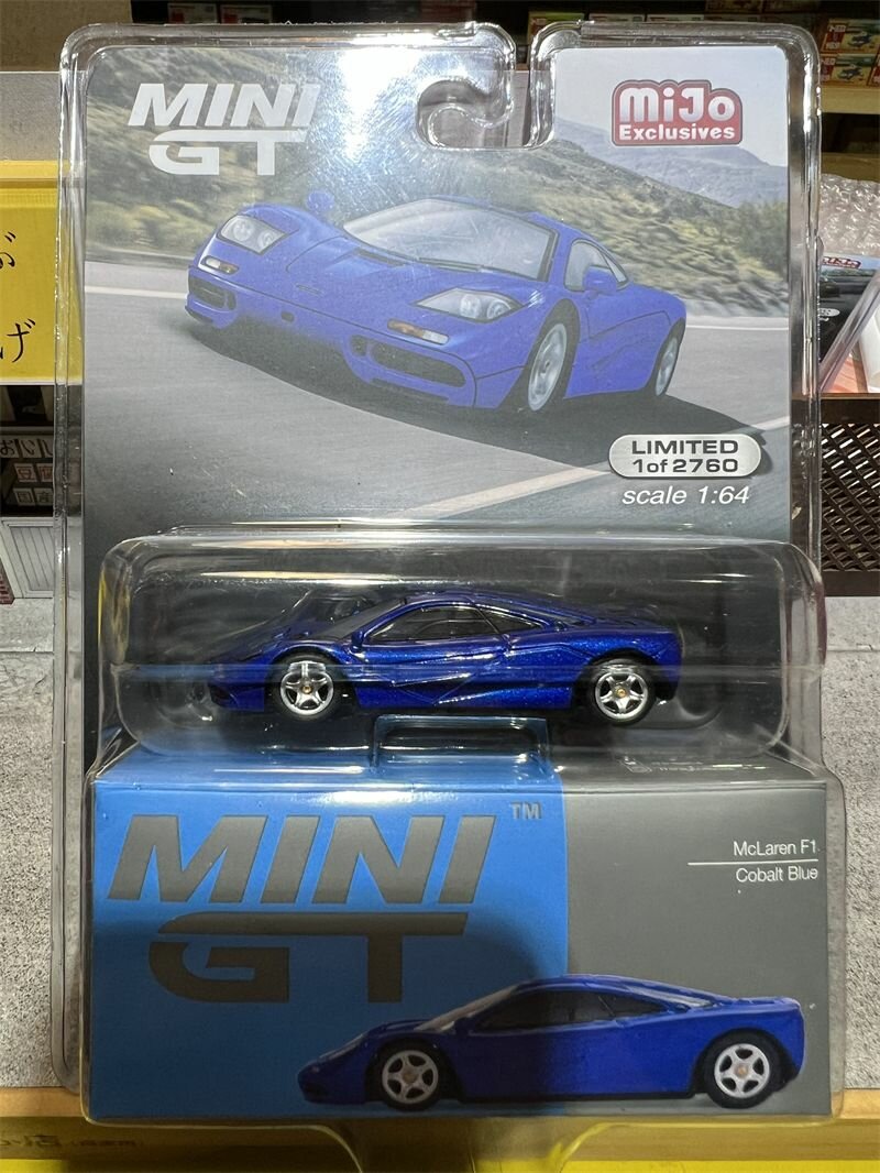 MINI GT x Majorette, литая коллекционная машинка 1:64(629-Макларен F1 Cobalt Blue)