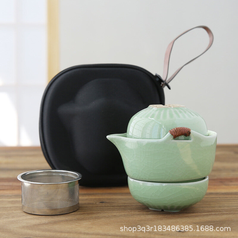 Портативный дорожный чайный набор, быстрый чайник, одна чашка, две чашки, для одного человека, для путешествий на природе, антиожоговый чайник, подарок с логотипом