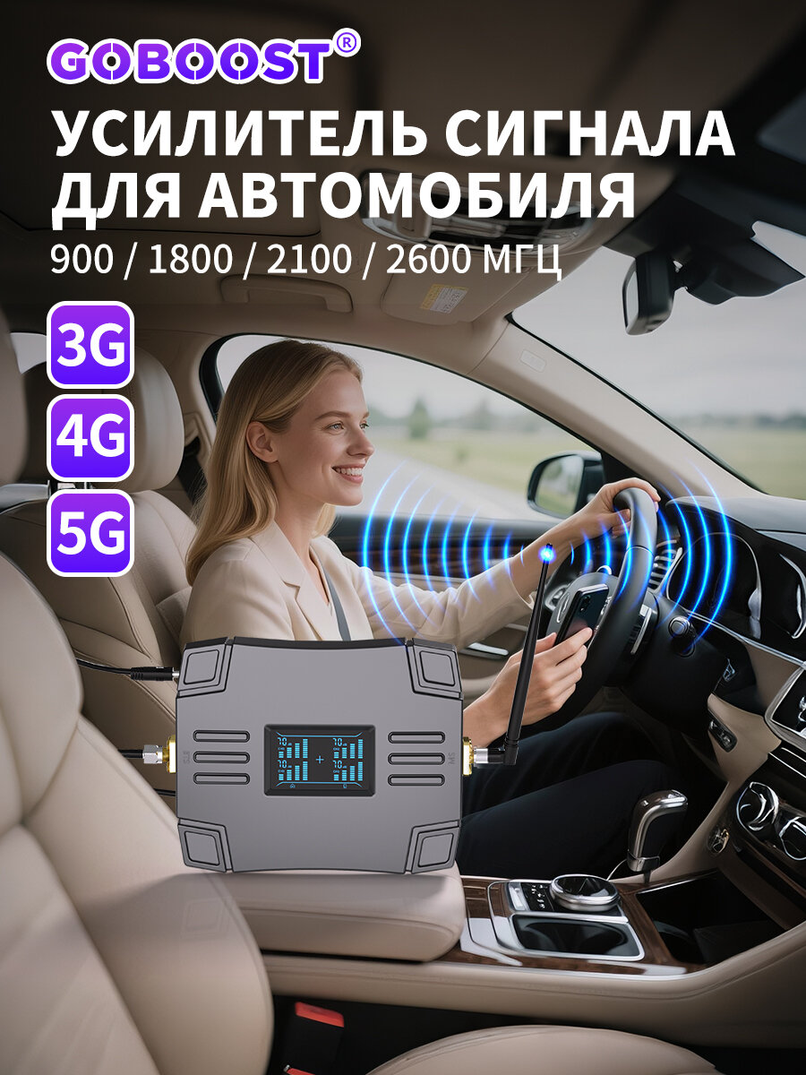 4-полосный усилитель автомобильный 5G-комплект 900 1800 2100 2600МГц 5G 4G 3G Усилитель сотовой связи и интернета