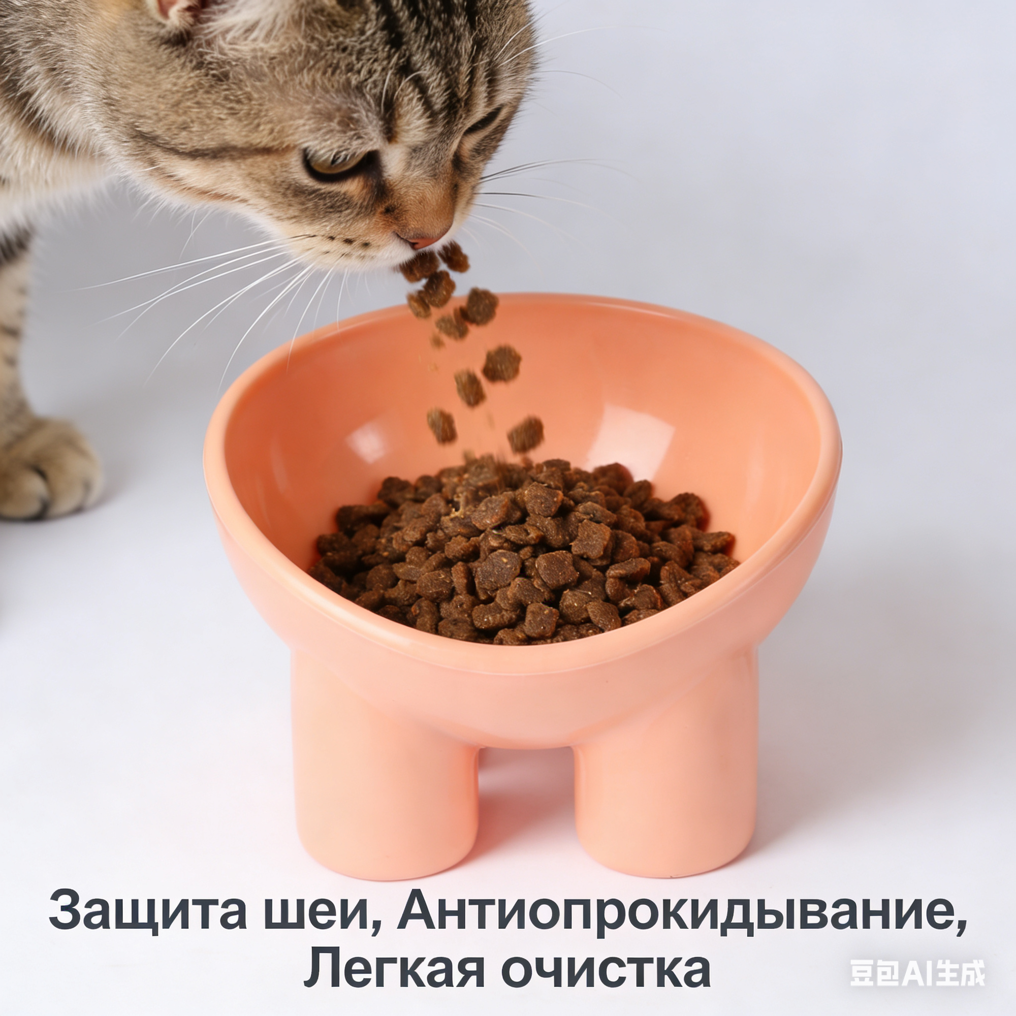 Миска "Слоньи ножки", для кошек, антиопрокидывающая, защита шеи