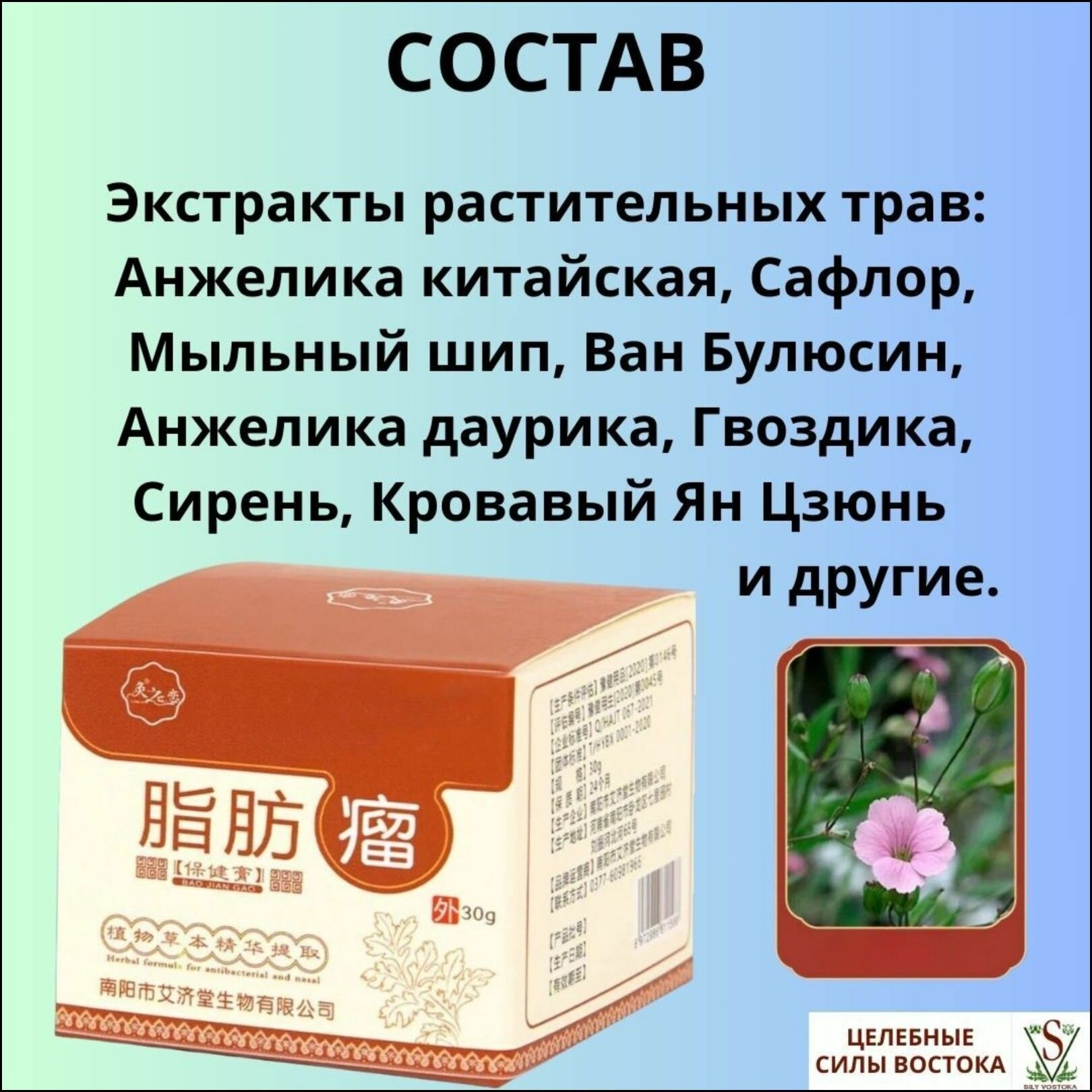 Крем от липомы и жировиков (30 г) - Травяная формула