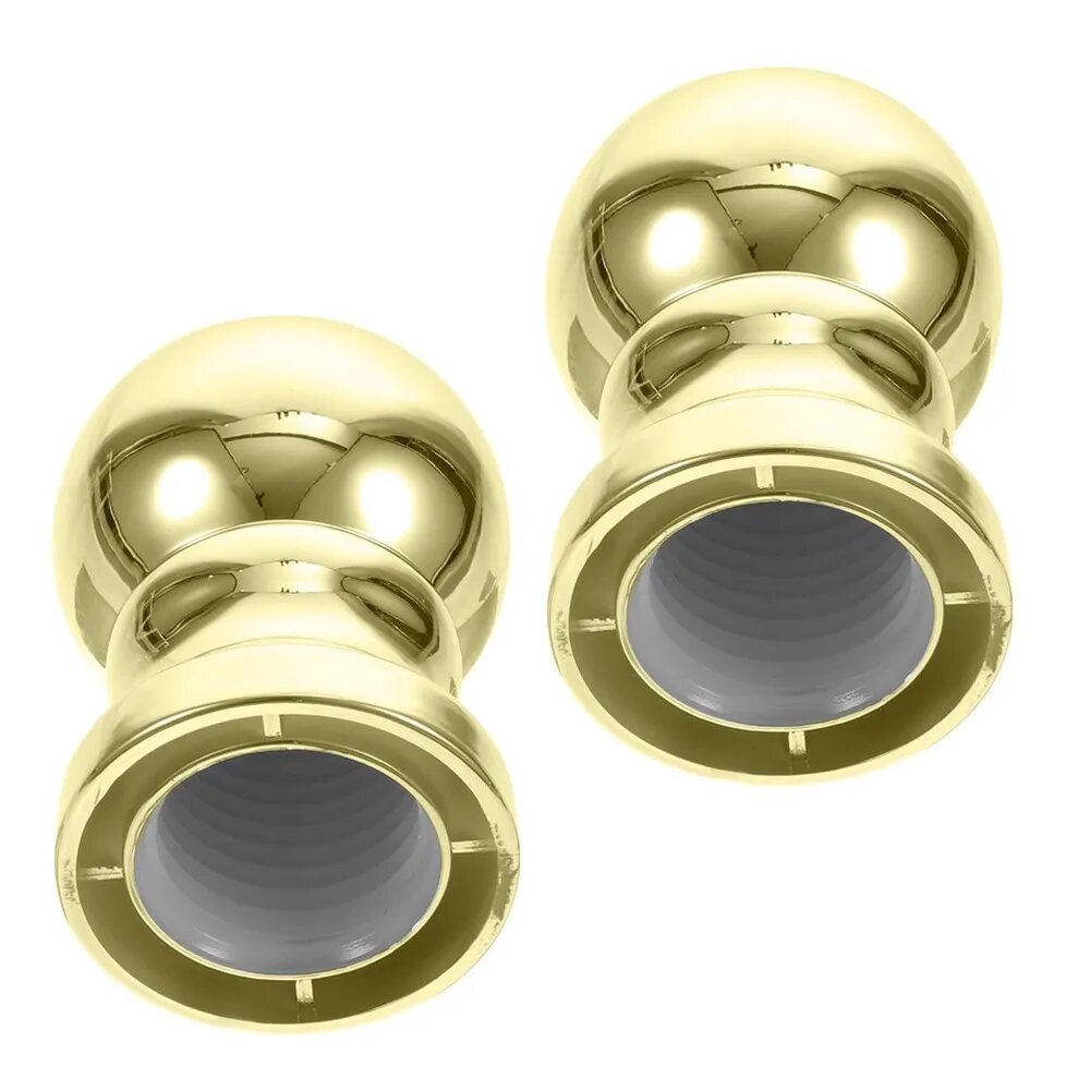 Два Шара Для Вершин Флагштоков Размером 7.00X4.50X4.50 См Золотистого Цвета