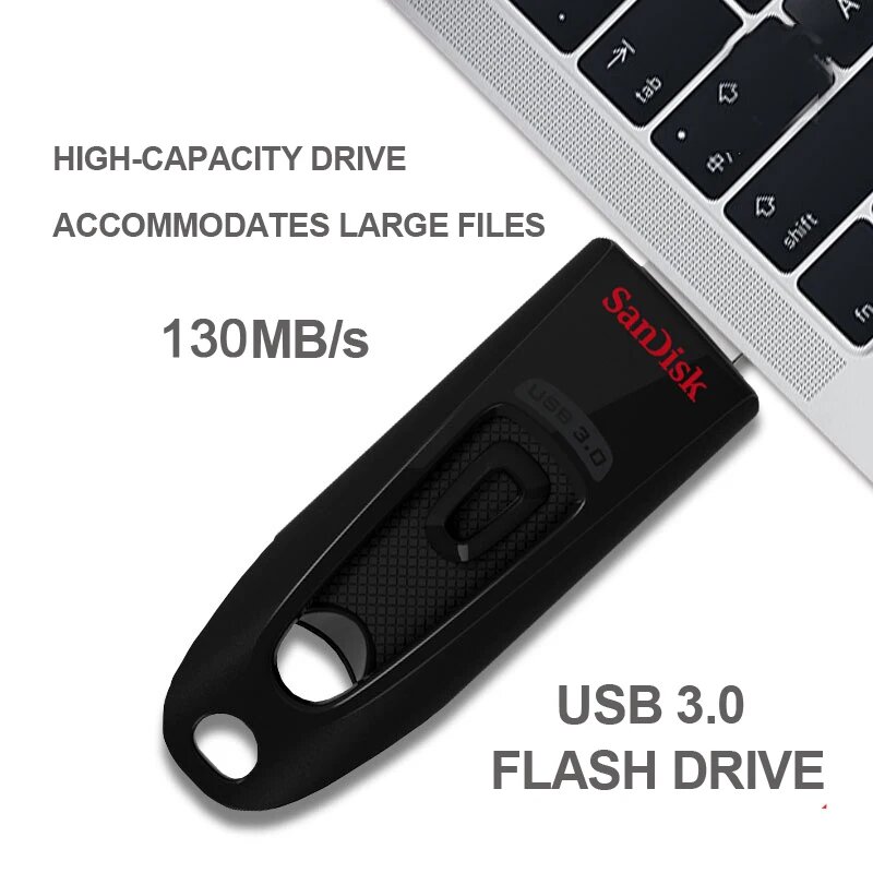 SanDisk Ultra USB 3.0 флешка 16/32/64/128/256/512 ГБ