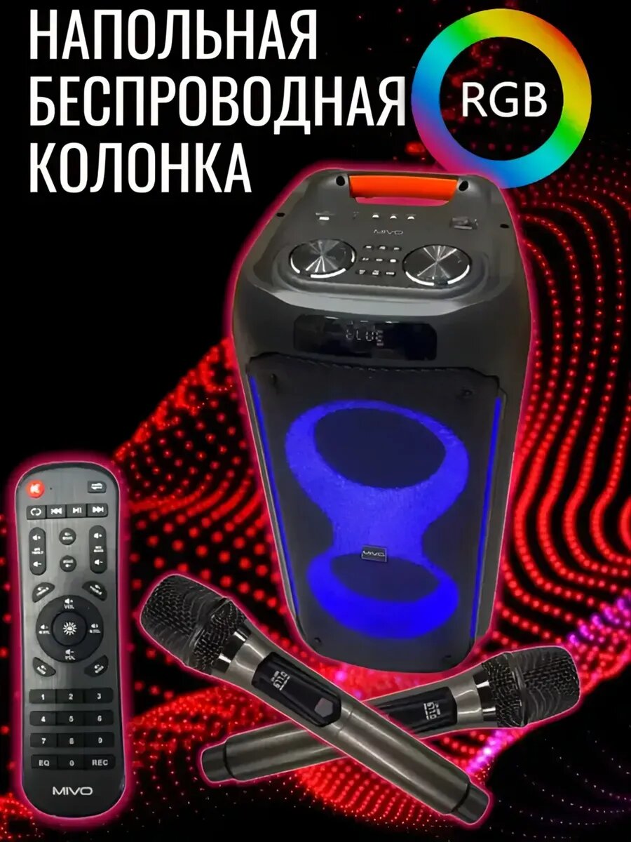 Караоке колонка с двумя микрофонами