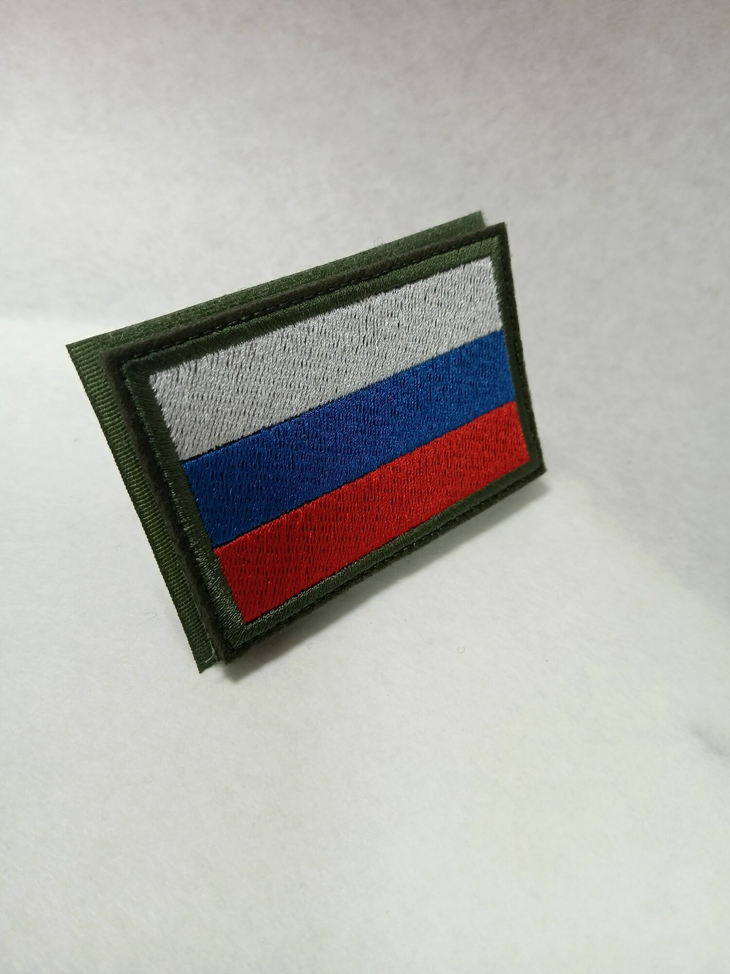 Шеврон на липучке флаг России 5х8 см