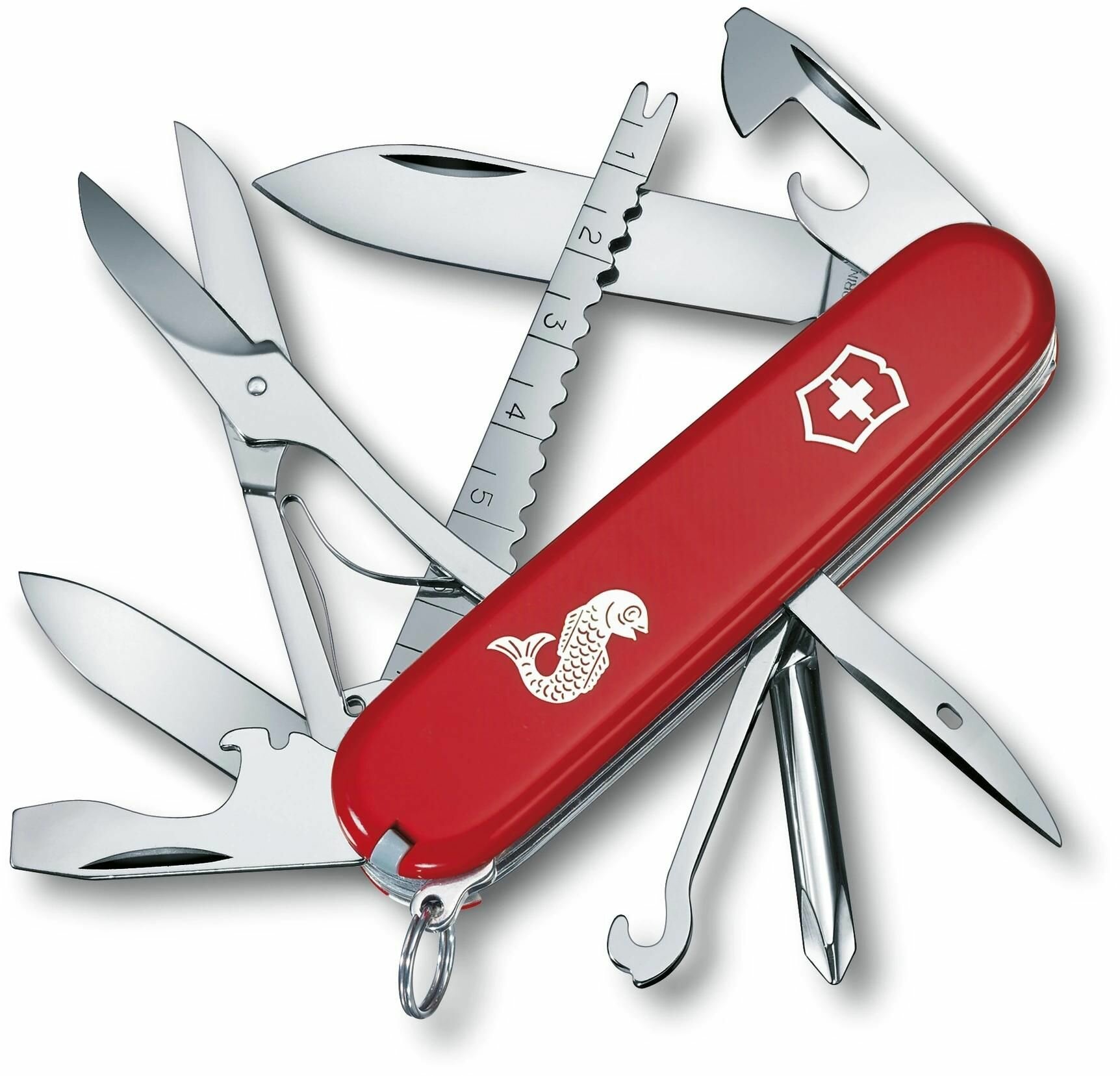 Нож перочинный VICTORINOX Fisherman 91 мм, 18 функций, красный (1.4733.72)