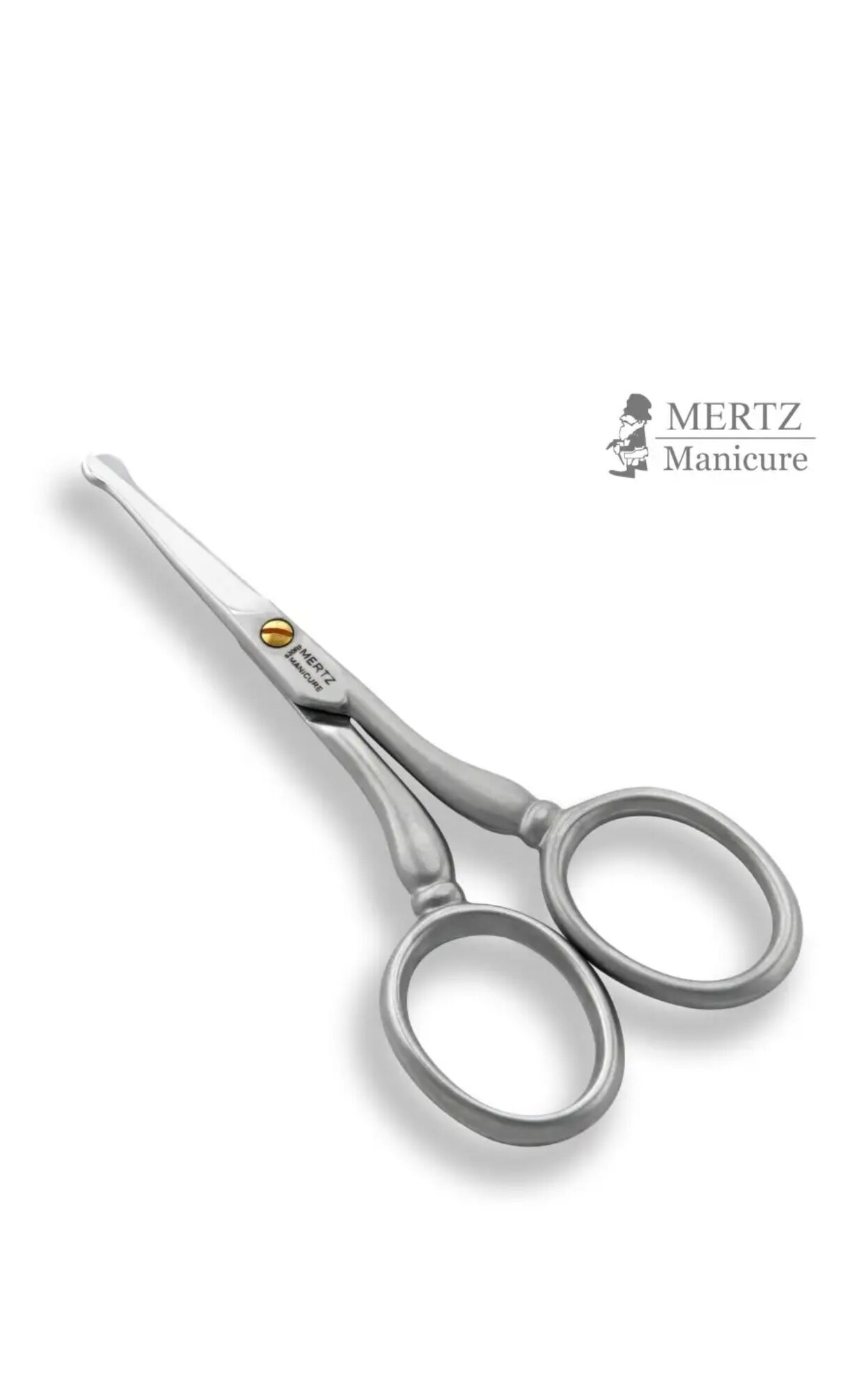 Ножницы Mertz 620N, для усов и бровей, закругленные концы, детские, Германия