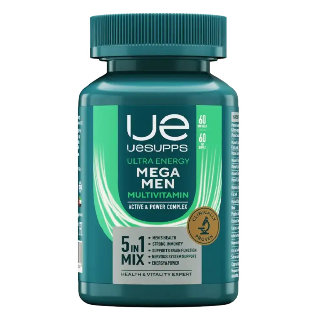 Уесаппс Ультра Энерджи Мега Мен Мультивитамин/UESUPPS Ultra Energy Mega Men Multivitamin капсулы массой 1930 мг 60 шт