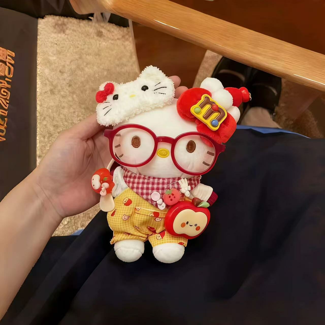 Плюшевая игрушка-брелок Hello Kitty Little Chef, подвеска на рюкзак в виде котика KT, украшение для девочек.