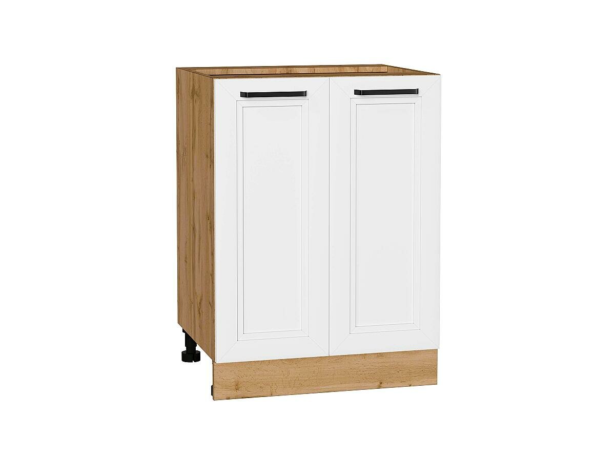 Шкаф нижний с 2-мя дверцами Нео, цвет фасада White Silk, 816*600*480 (В*Ш*Г) мм