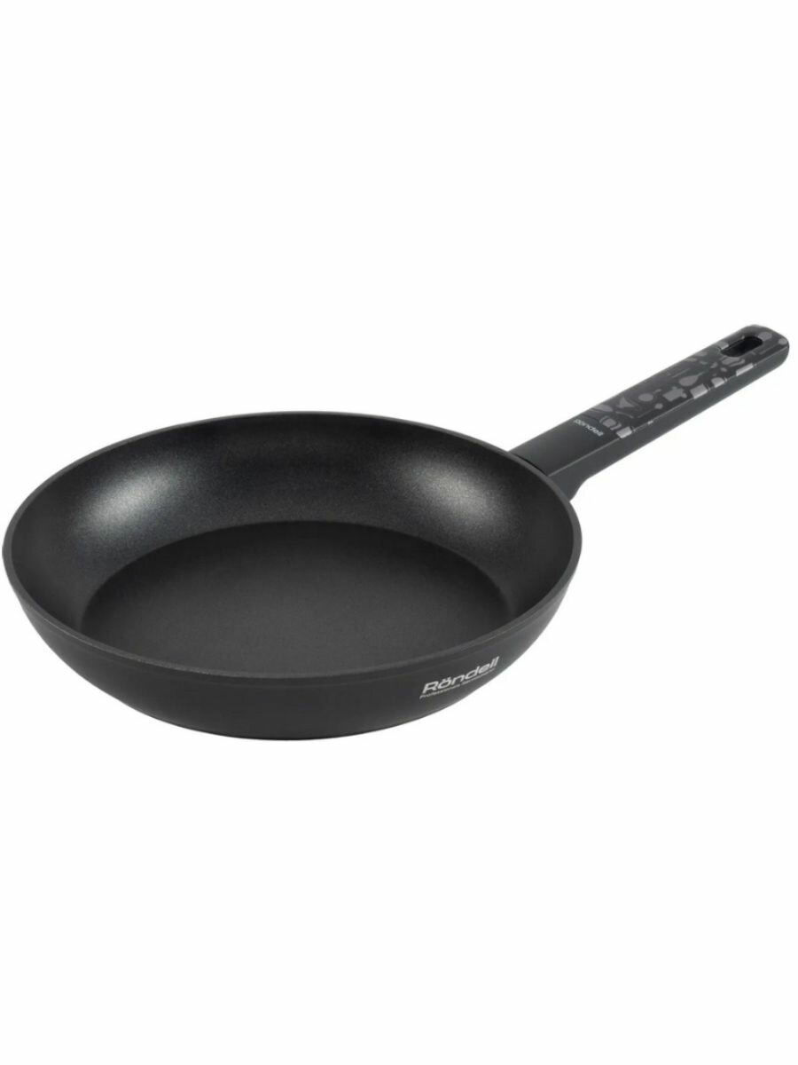 Сковорода Rondell Kitchen RDA-1982, круглая 24 см, покрытие: Xylan Plus, несъемная ручка, без крышки, черная