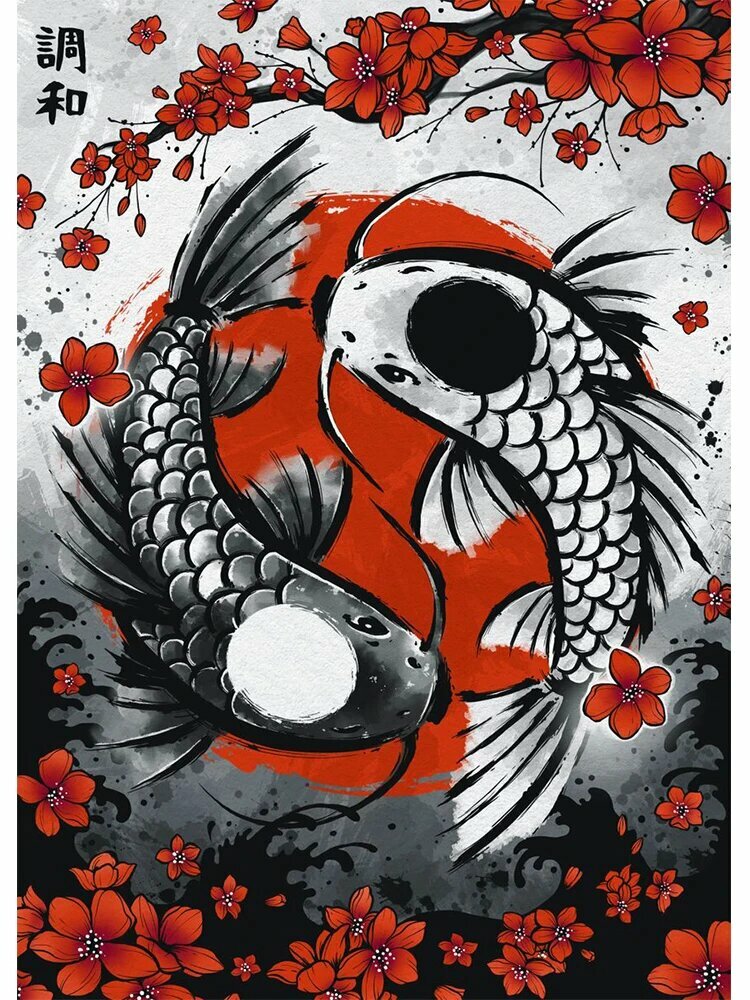 Алмазная вышивка Koi Fish, 20x30 см, Цвет: Bz2211-14