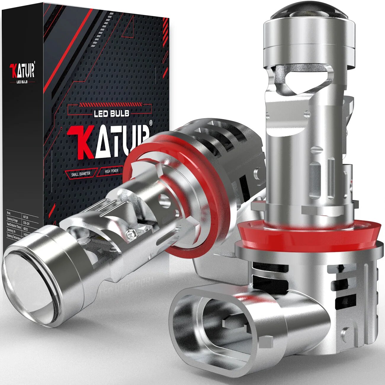 Katur 2 шт. светодиодные автомобильные фары H8 H11 с линзой-проектором, 12В, лампы для авто, ближний и дальний свет, противотуманные фары H16, сверхъяркие, 6000K