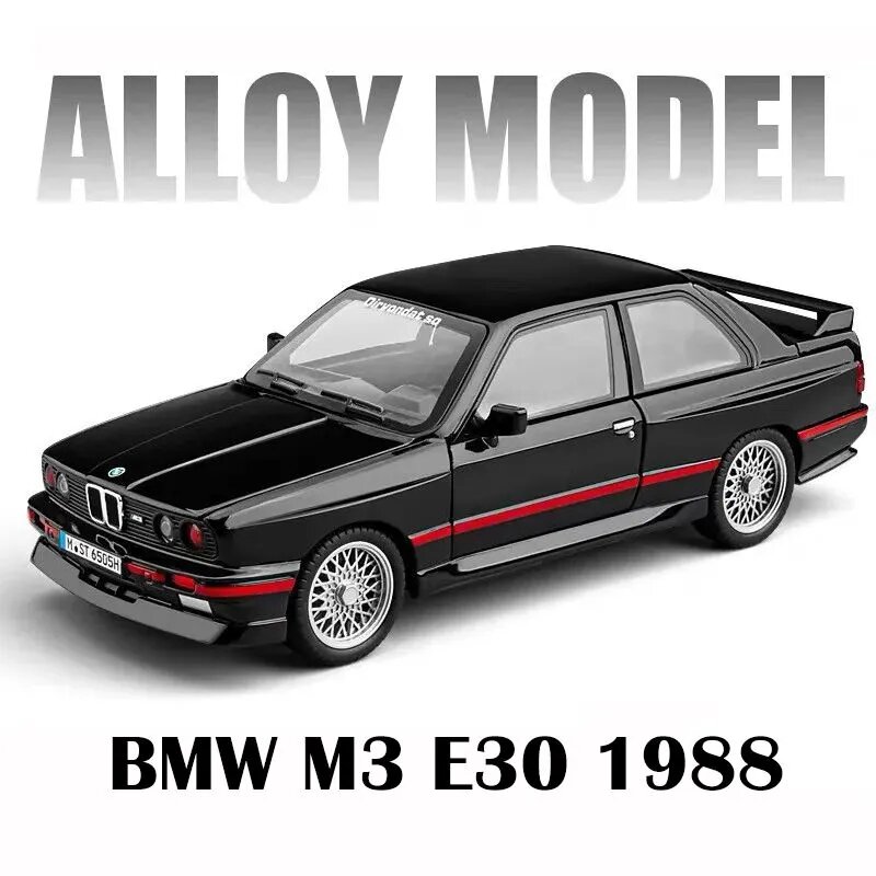 DIECAST CAR 1/24 Коллекционная металлическая машина BMW M3 Evolution II E30 1988 Mpower Игрушечная машина