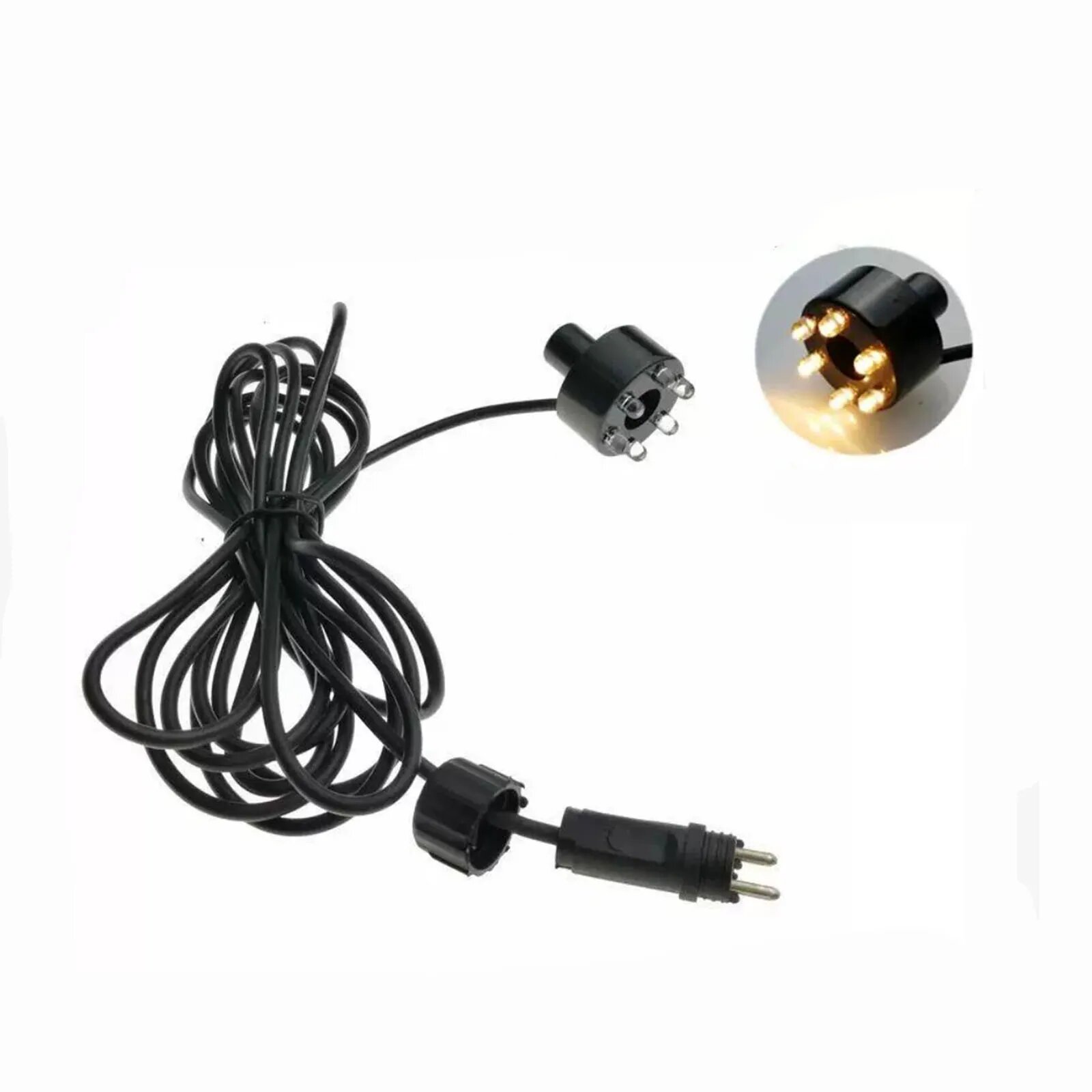 Подводный кольцевой светильник 6 LED для фонтана теплый Черный, Warm white 6 lights
