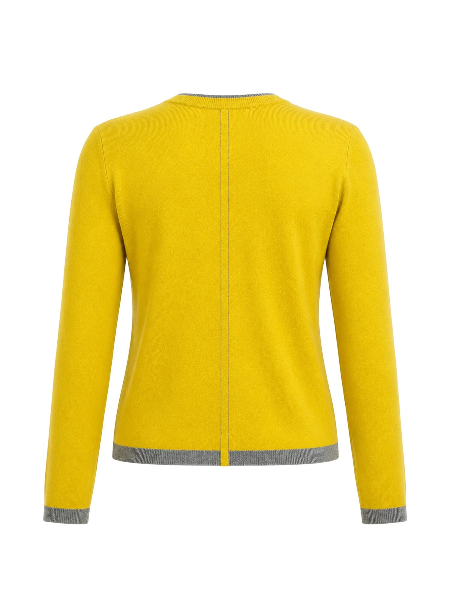 Кардиган CUDDLEUP Contrast-trim button-down cardigan, размер 44, ochre yellow — фото 1