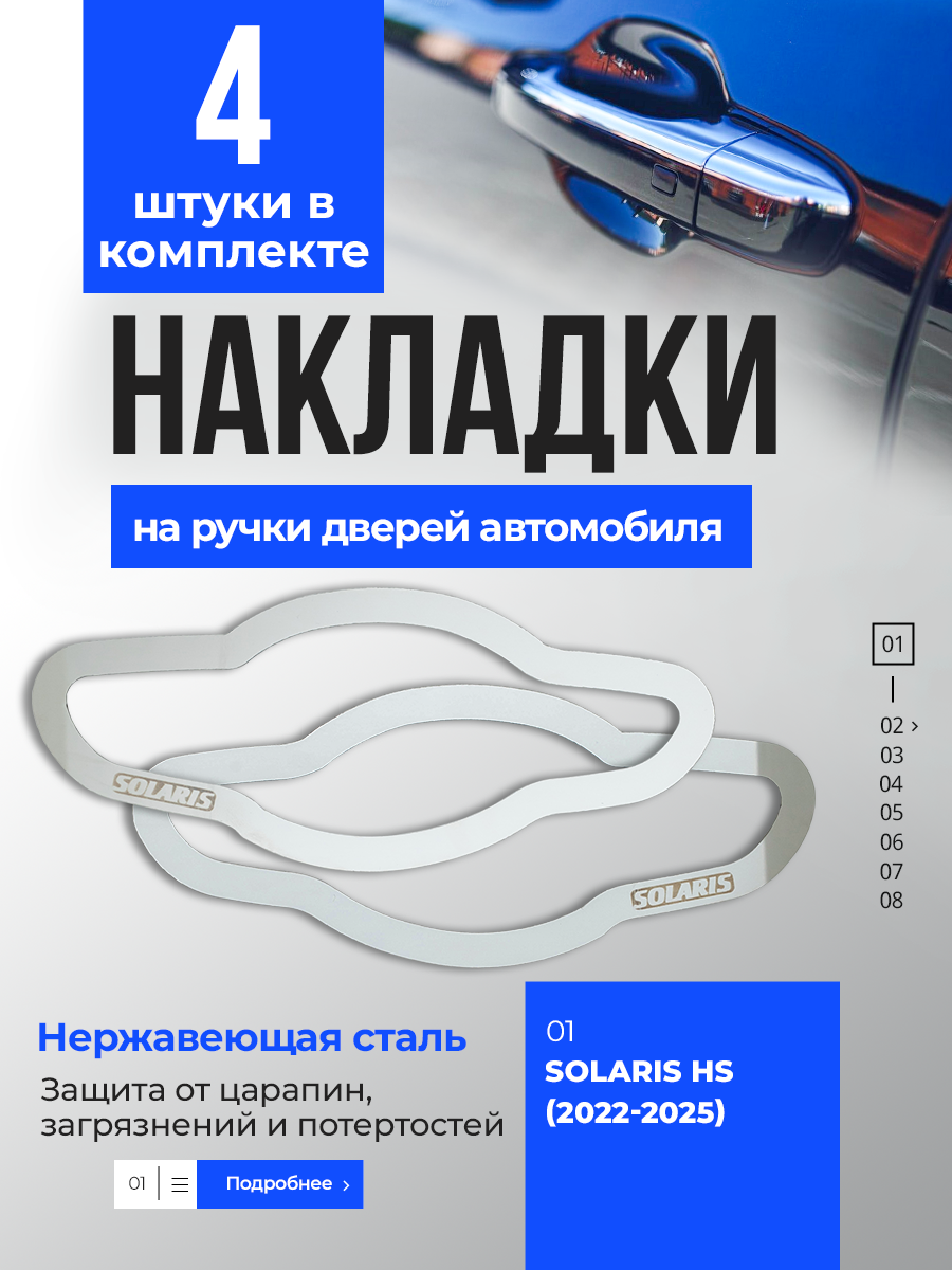 Накладки на ручки дверей Солярис ХС / Solaris HS (2022-2025)