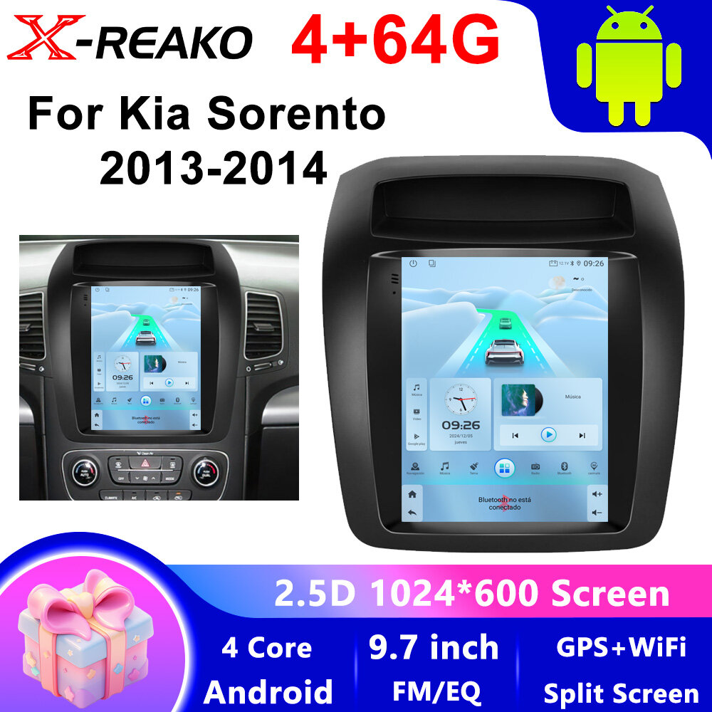 Штатная автомагнитола для Kia Sorento 2 II XM F3/ Киа Соренто 2 ХМ Android 2din головное устройство мультимедиа