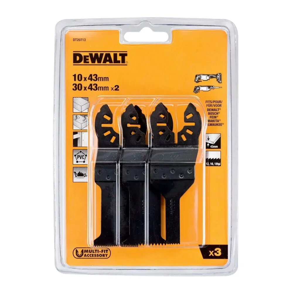 DEWALT DT20713 Осциллирующая пила для резки дерева/гвоздей комплект 3PCS
