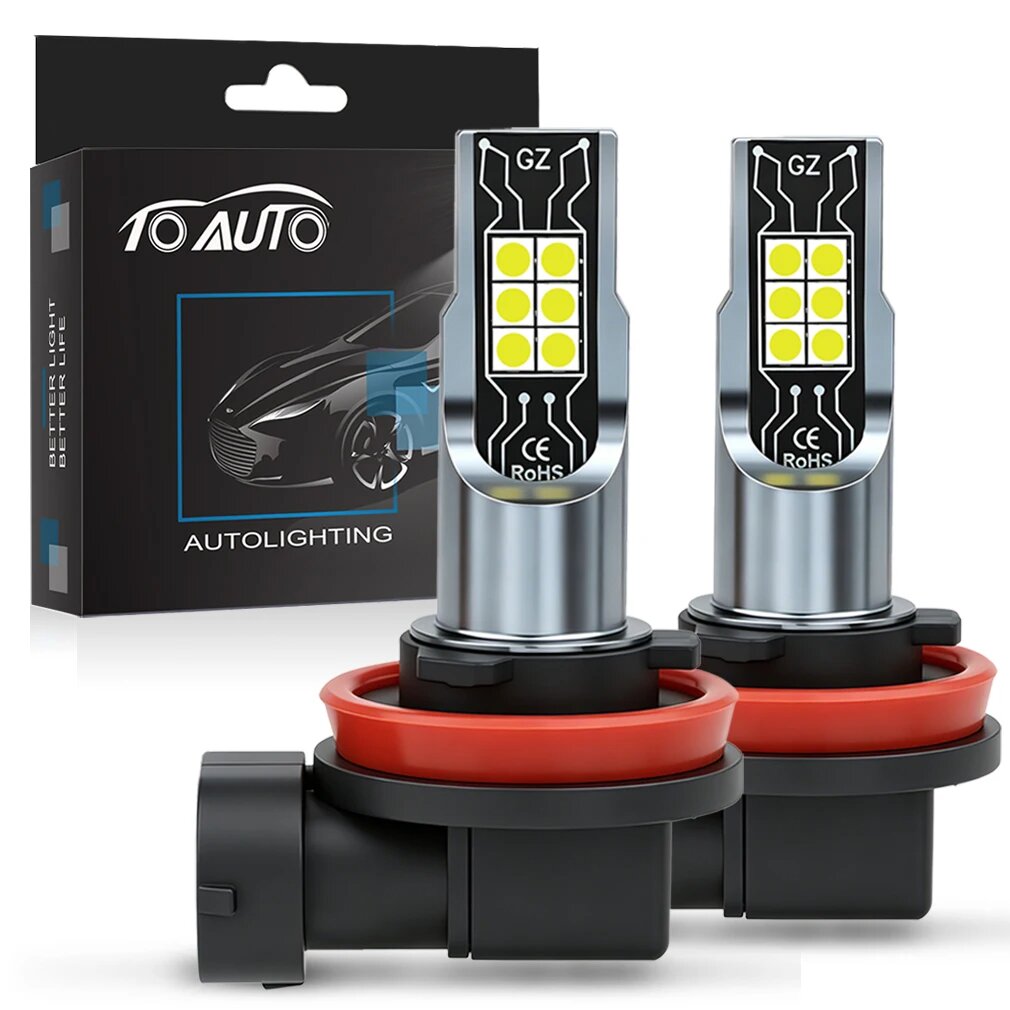 Светодиодные лампы TOAUTO H11 для противотуманных фар 80W 30000LM H4 H7 9005 HB3 9006 HB4, h11