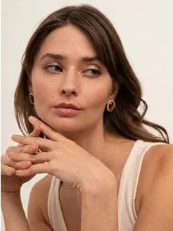Серьги, золотистый — фото 1