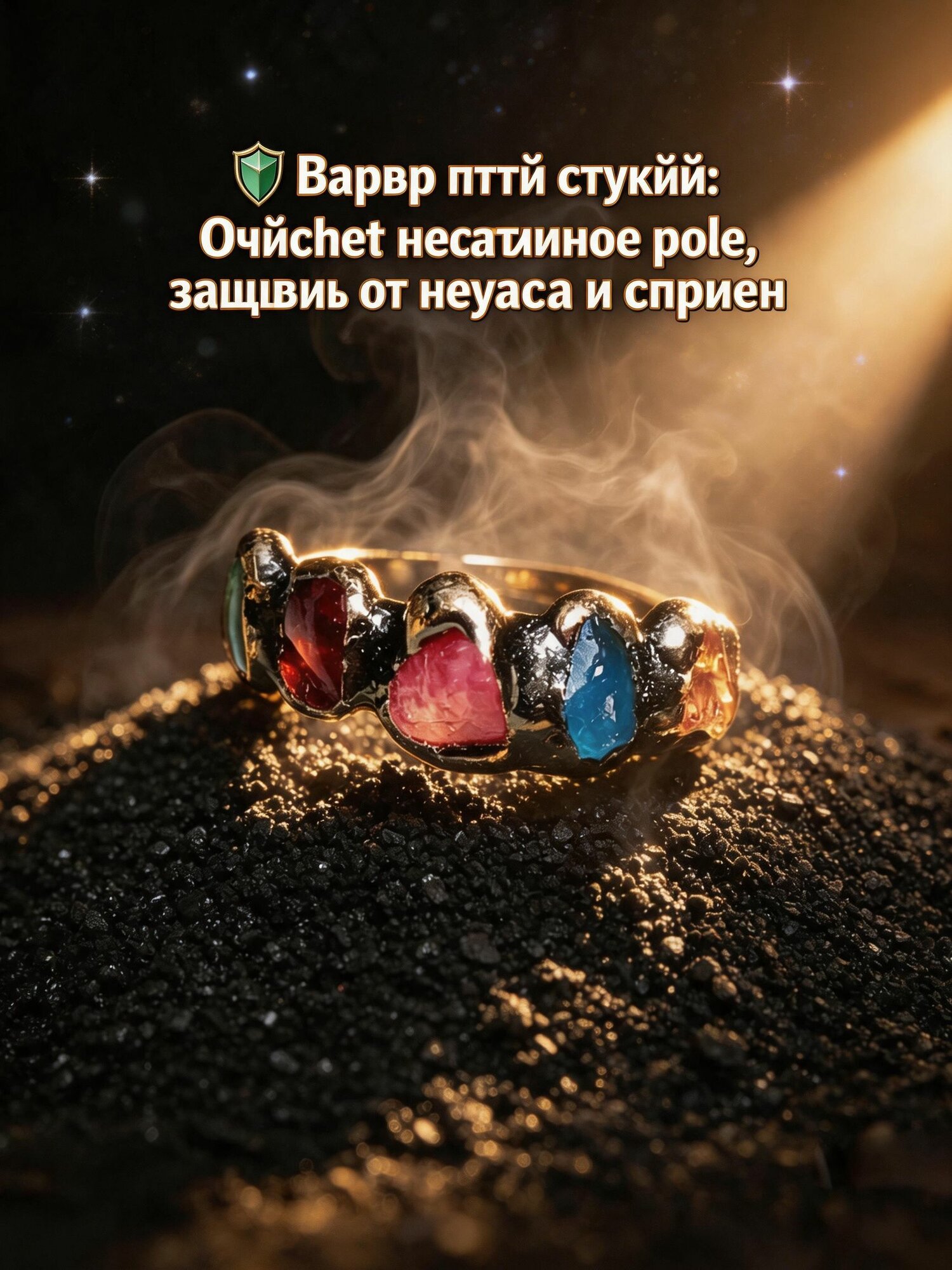 Талисман Оберег/Кольцо-амулет из пяти натуральных кристаллов для пяти стихий, регулируемое кольцо для ведьм амулет стихий кольцо с кристаллами оберег для ведьм пять стихий