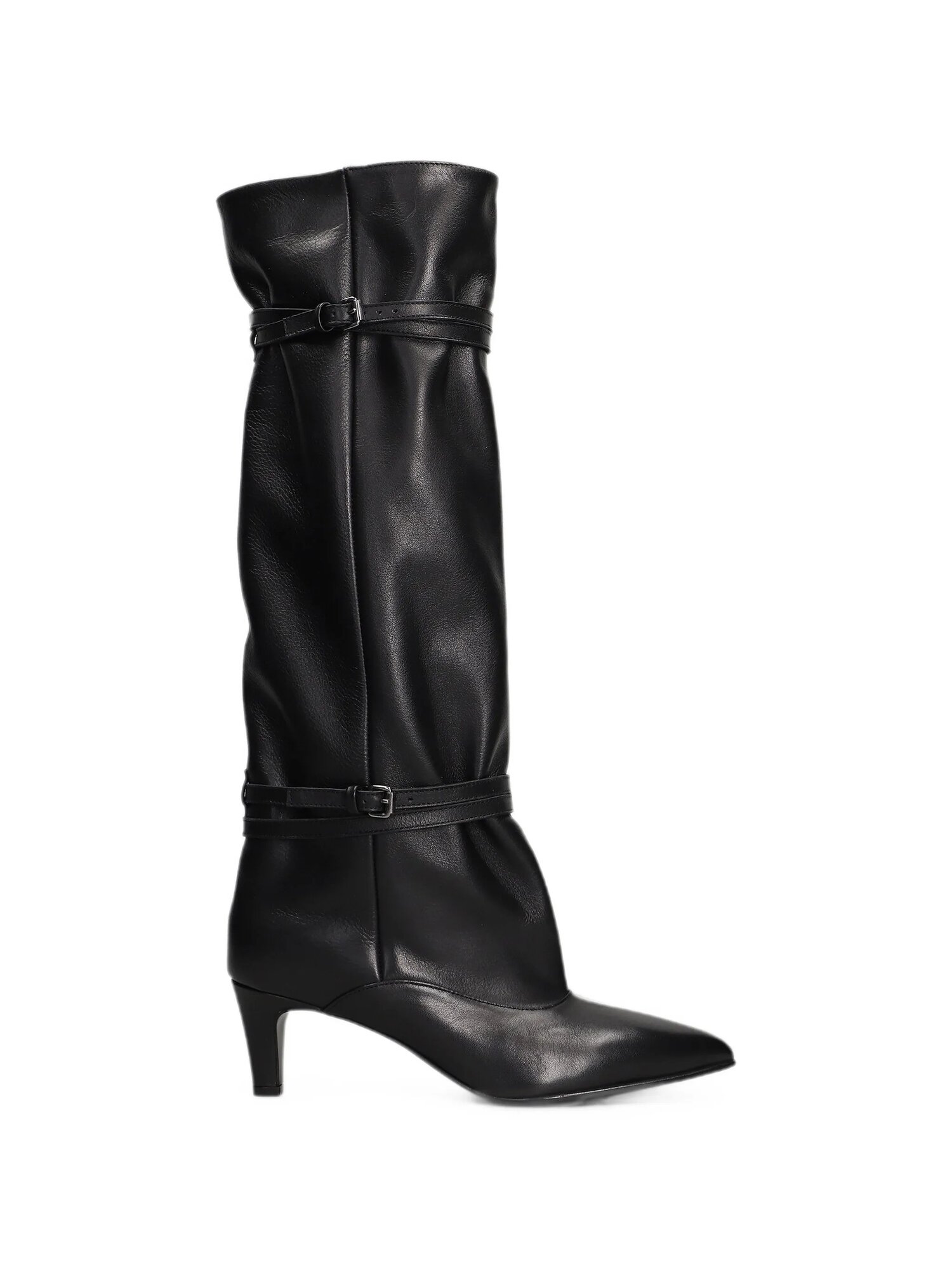 Ботинки Buckled leather knee-high boots