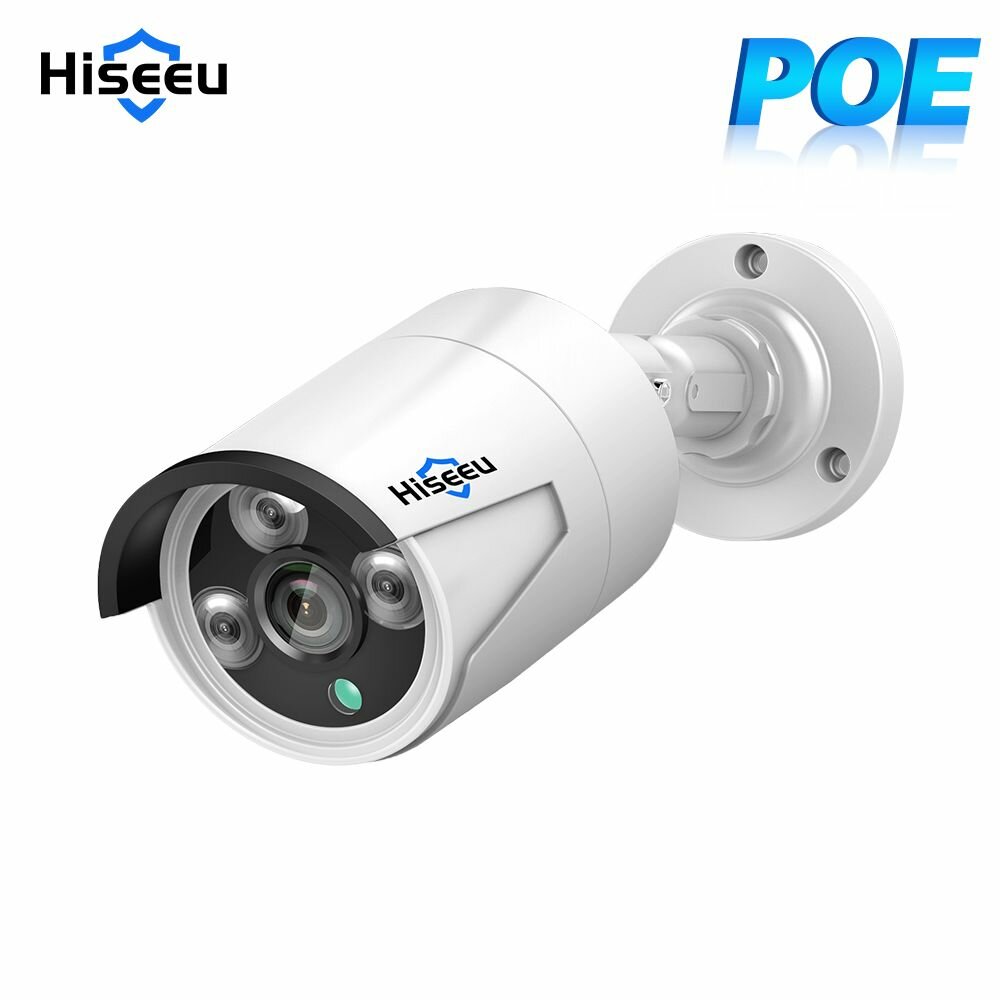 Hiseeu 1шт 4MP POE IP камера 3,6 мм Наружная домашняя система безопасности