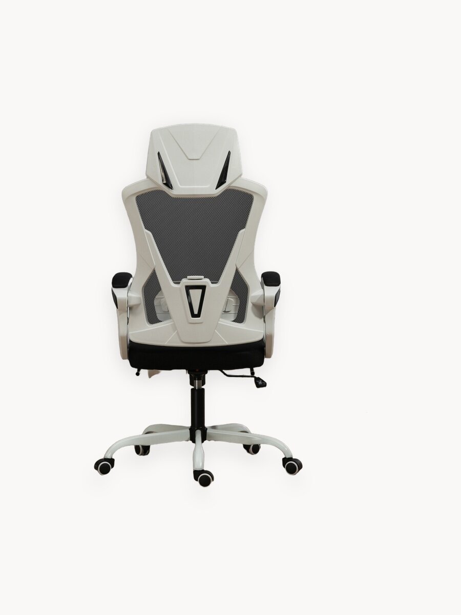 Офисное кресло RY-H818white, с механизмом качания и подставкой для ног, цвет черный белый