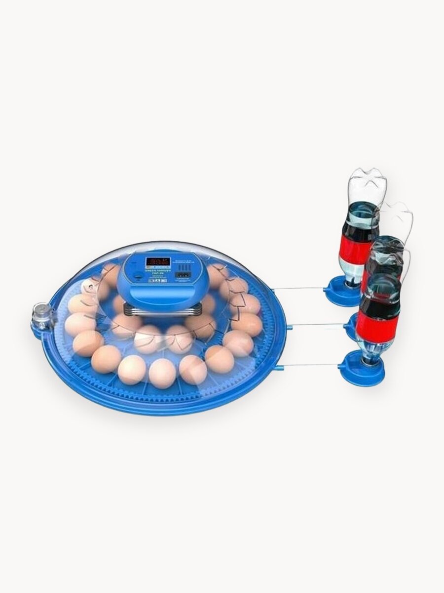 Инкубатор для яиц автоматический GREEN FARMER ГКР-26 с терморегулятором, овоскопом, автоповоротом, для куриных, перепелиных, утиных, гусиных яиц