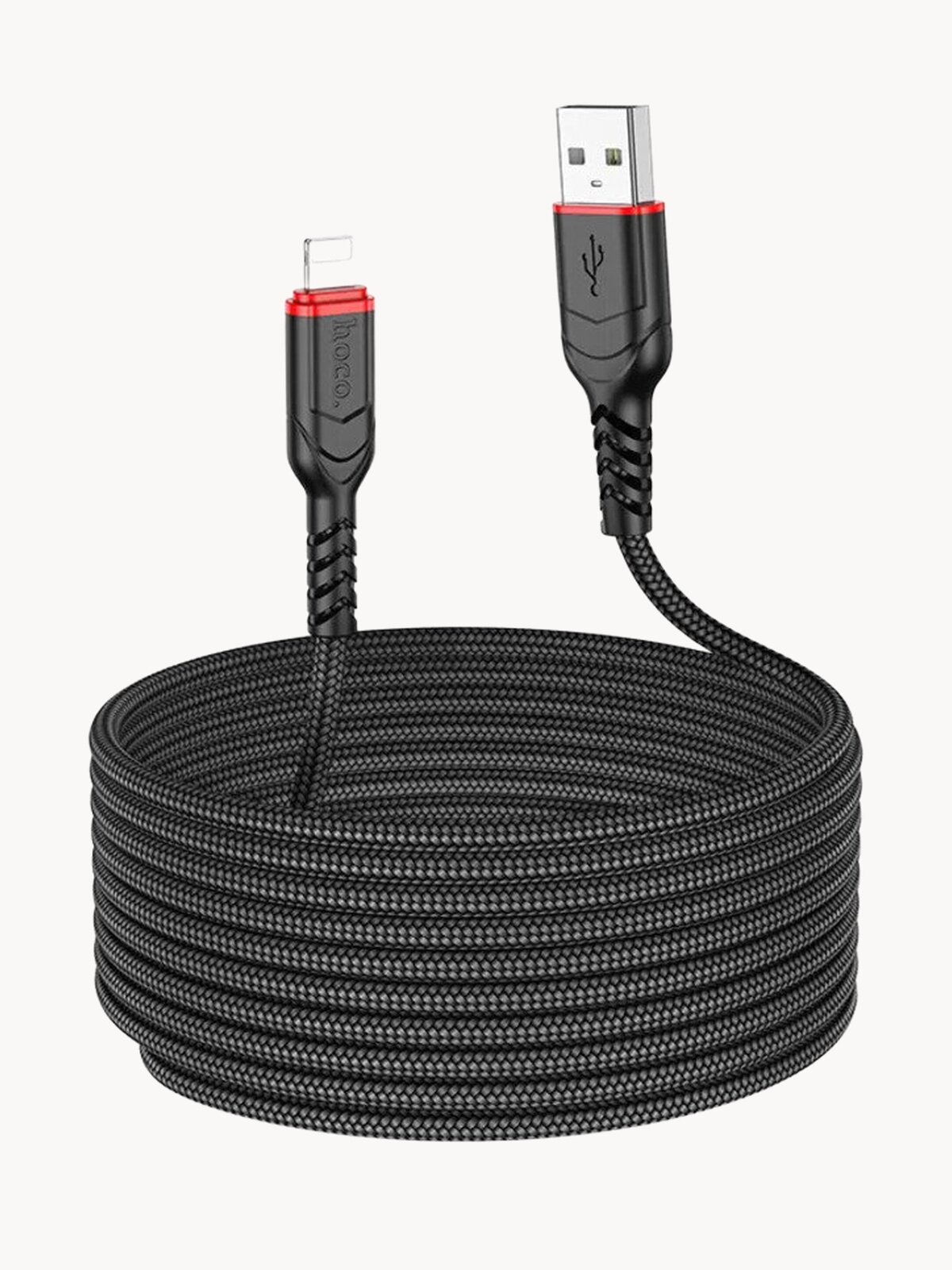 Кабель Hoco Lightning - USB для быстрой зарядки Apple, iPhone, iPad, AirPods, кабель зарядка для айфон 2,4А, 3 м.