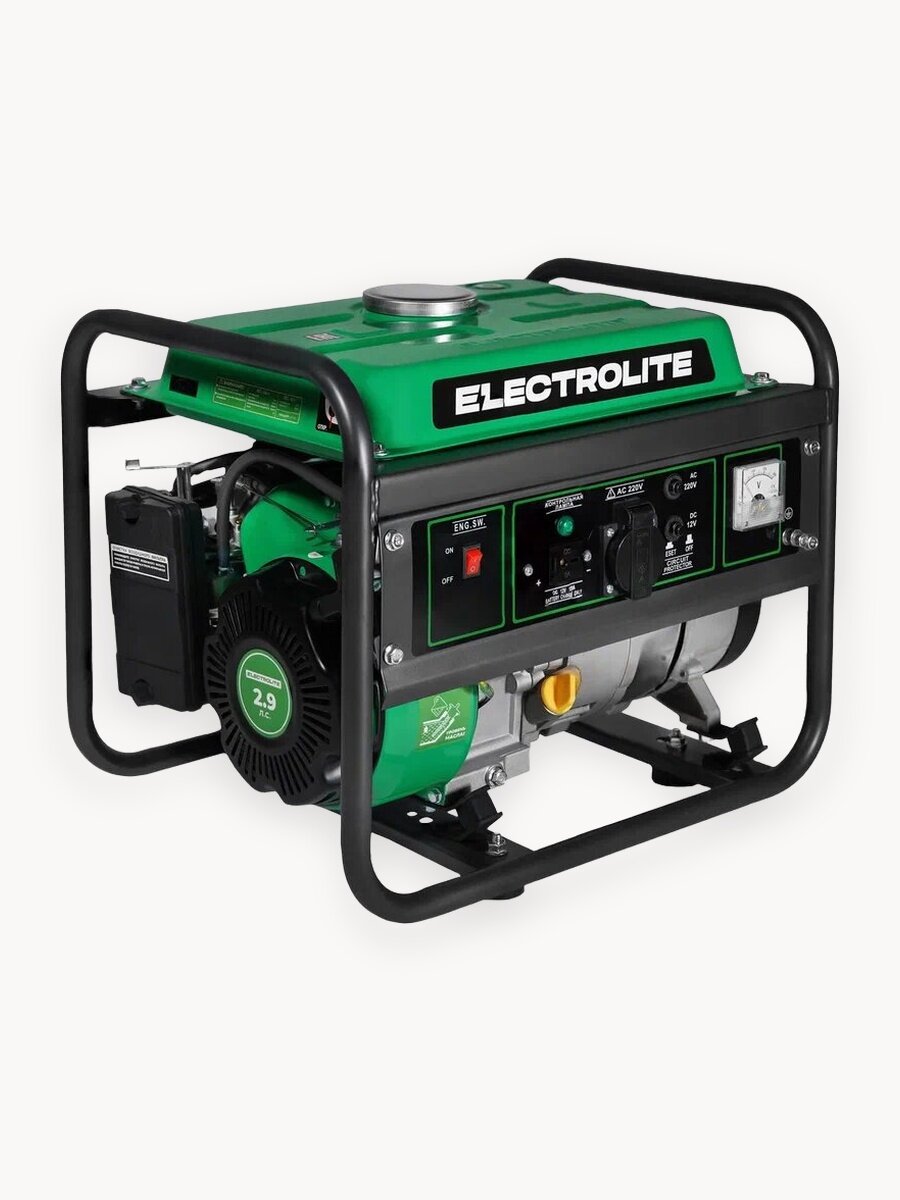 Генератор бензиновый Electrolite 1500 (1.875 кВа максимальная нагрузка , 220 В / 12 В, 1 / 1.2 кВт, ручной стартер)