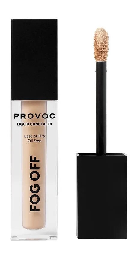 Provoc Fog Off Liquid Concealer, Ультрастойкий консилер для лица 01 нежно-персиковый, 5 мл
