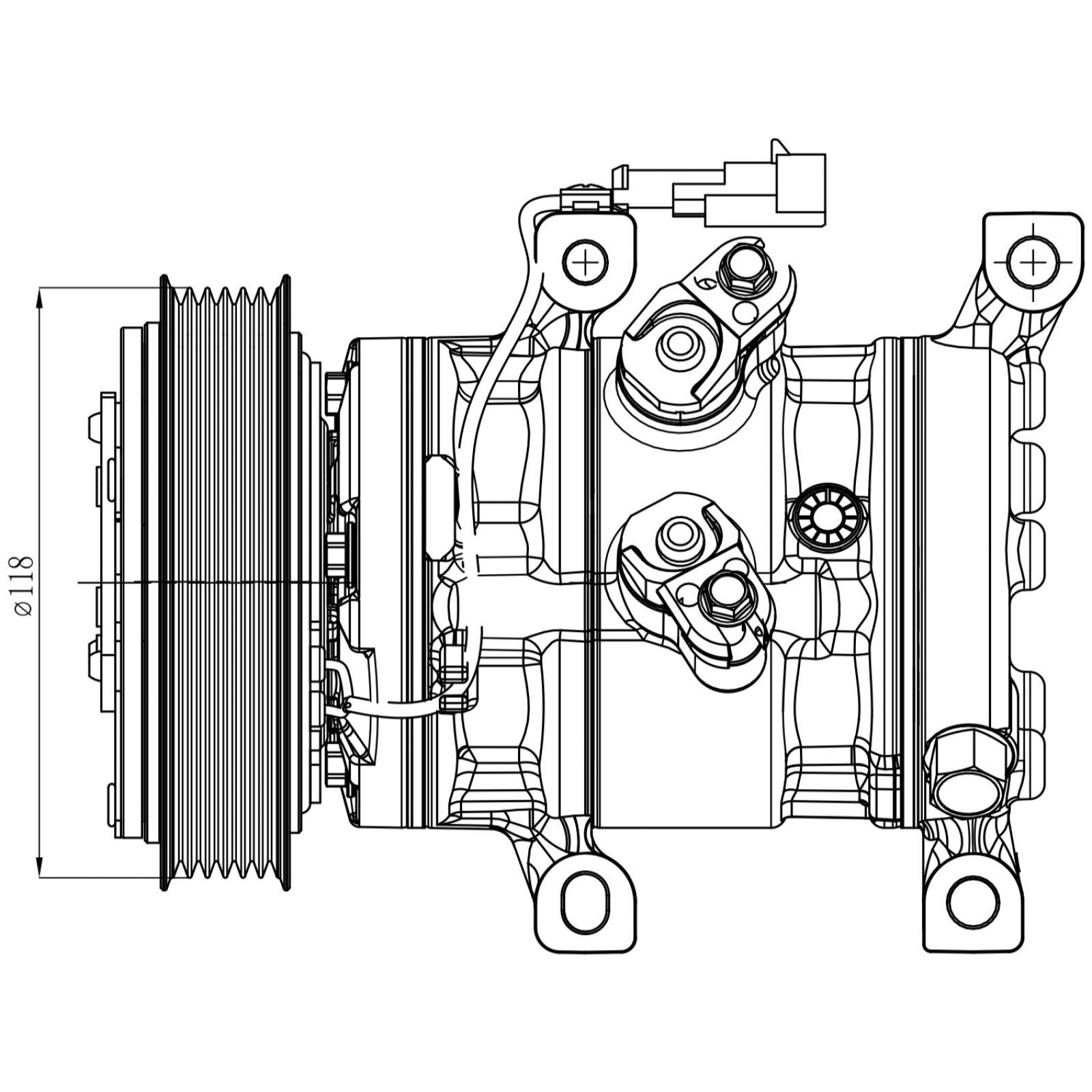 Компрессор кондиционера, для Хавал Джолион 2021- 1.5T 143 л, с 2WD oem 8103100XSZ08C арт LCAC3001